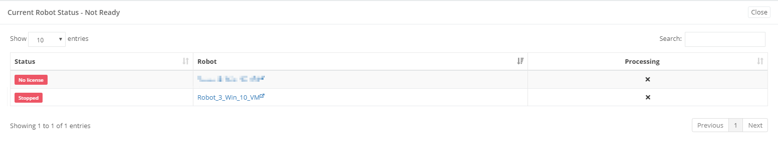 Current Robot Status - XceleratorOne® 2020.2
