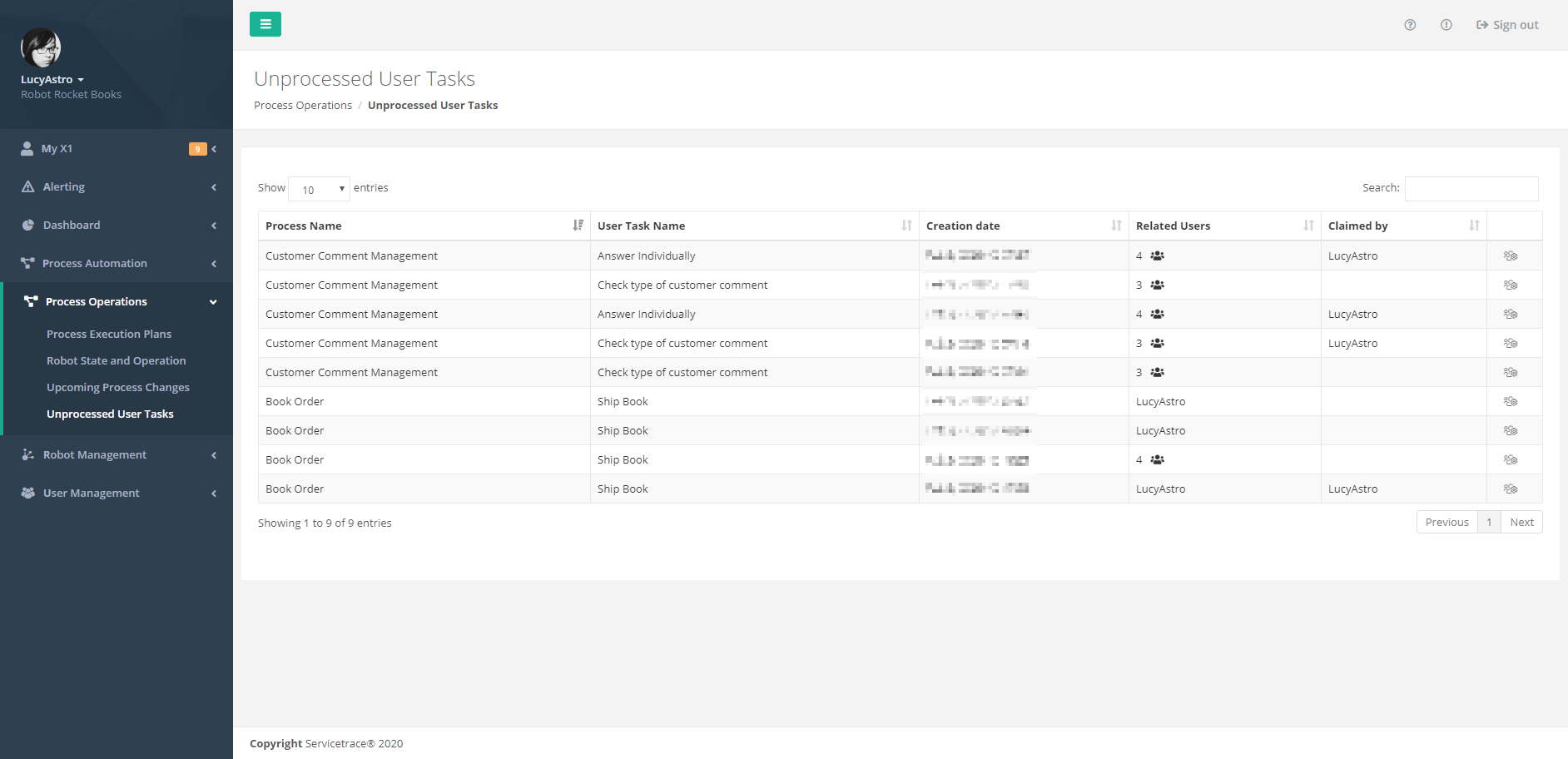 Unprocessed User Tasks - XceleratorOne® 2020.2