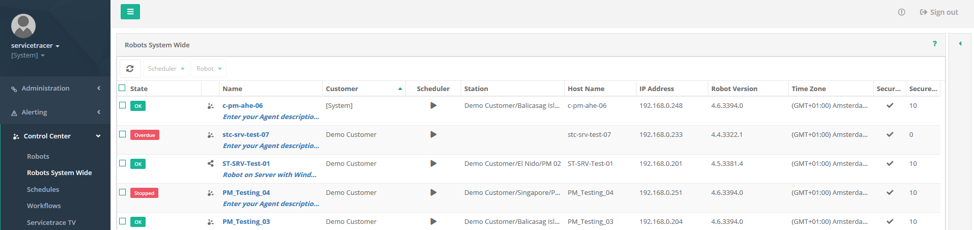 Robots - Control Center
