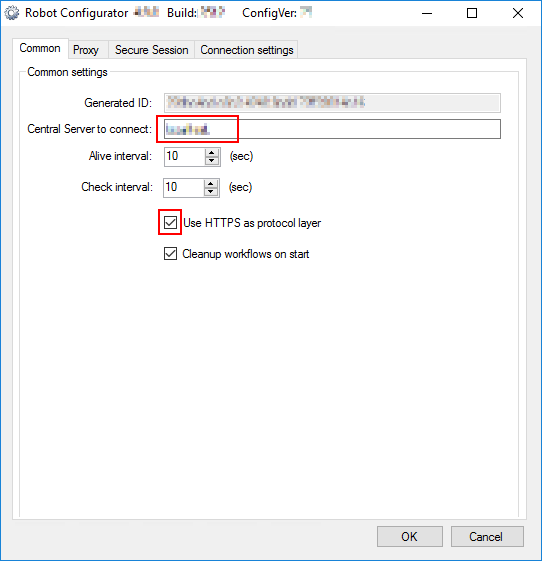Servicetrace Robots / X1 Bots - Secure communications - HTTPS Configuration