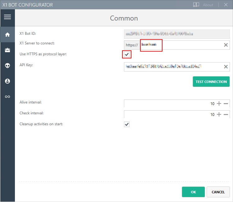Servicetrace Robots / X1 Bots - Secure communications - HTTPS Configuration