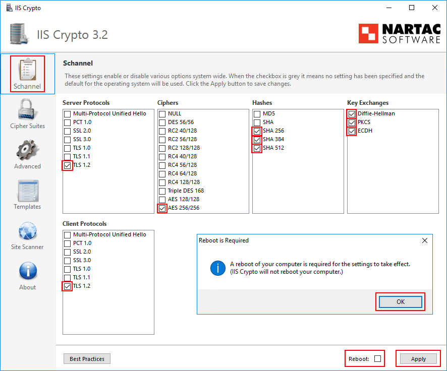 Restricting Transport Layer Security to TLS 1.2 - Secure communications - HTTPS Configuration